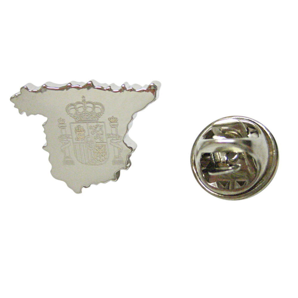 Spain Map Shape And Flag Design Lapel Pin - Gem